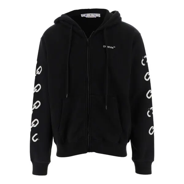 Off-White Chain Logo Zip Up Hoodie - Default Color