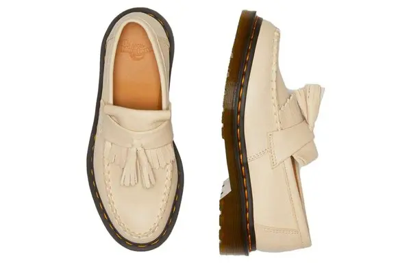 Dr. Martens Adrian Virginia Leather Tassel Loafers - Parchment Beige
