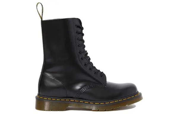 Dr. Martens 1490 Mid Calf Lace Up Boots - Black/black