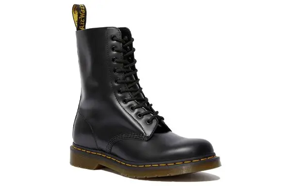 Dr. Martens 1490 Mid Calf Lace Up Boots - Black/black