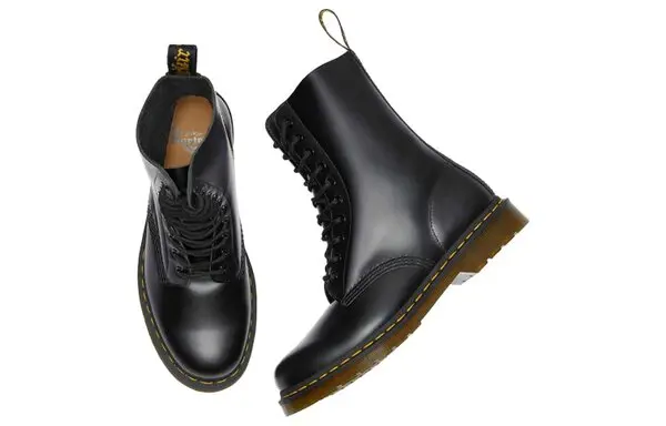 Dr. Martens 1490 Mid Calf Lace Up Boots - Black/black