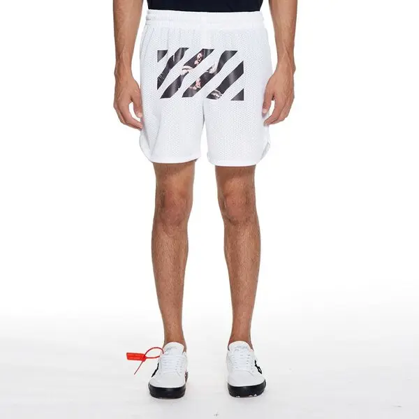 Off-White Caravaggio Diag Stripe Mesh Shorts