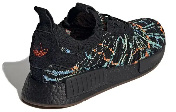 Adidas Nmd_r1 Primeknit 'black Glitch' Athletic Sneakers - Core Black/gum