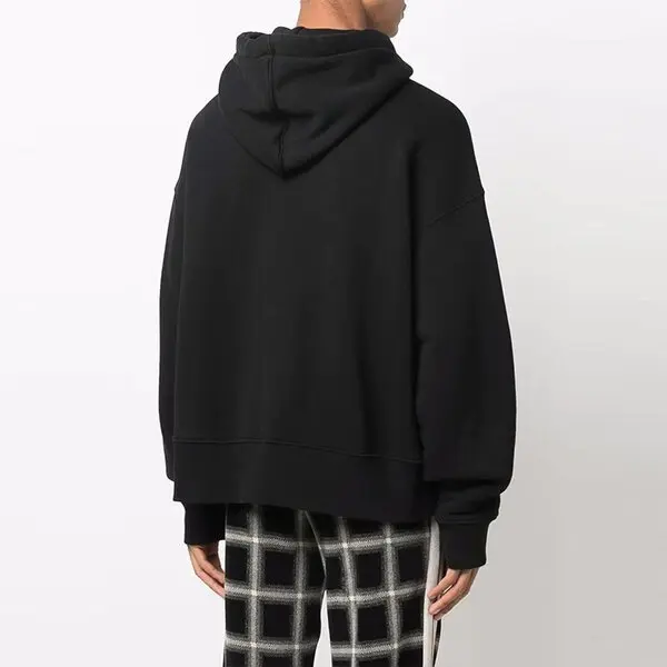 Palm Angels Curved Logo Hoodie - Black/white