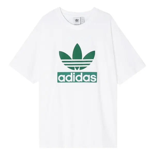Adidas Originals Logo Round Neck Short Sleeve Tee For - White