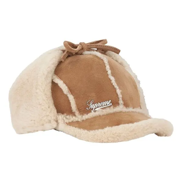 Supreme Shearling Lined Earflap Cap - Tan