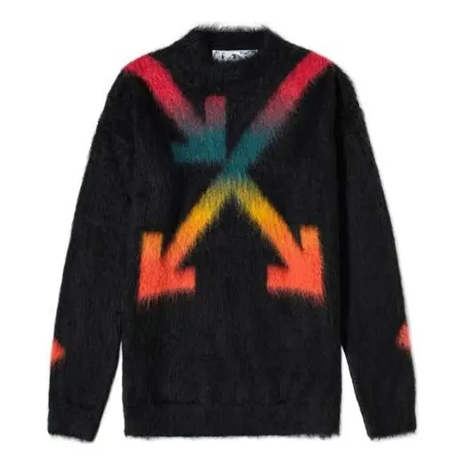 Off-White Rainbow Gradient Arrow Knit Sweater - Black