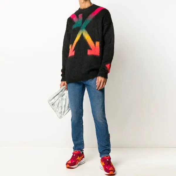 Off-White Rainbow Gradient Arrow Knit Sweater - Black