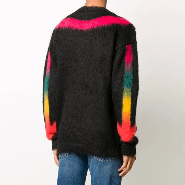 Off-White Rainbow Gradient Arrow Knit Sweater - Black