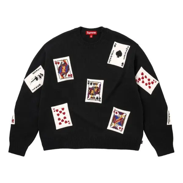 Supreme Fw25 Beaded Cards Sweater - Black