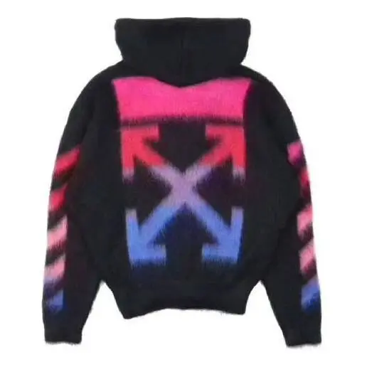 Off-White Nylon Hooded Zipper Knit - Black