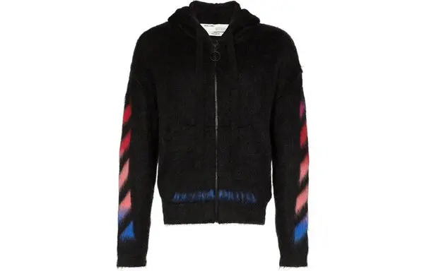 Off-White Nylon Hooded Zipper Knit