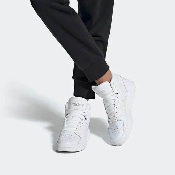 Adidas Entrap Mid High Top Sneakers - Whtie