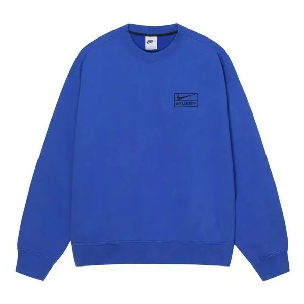 Nike X Stussy Acid Wash Crew Fleece - Blue