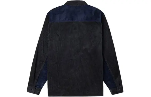 CONVERSE Colorblock Corduroy Shirt Asia Sizing 'navy Black - Navy/black