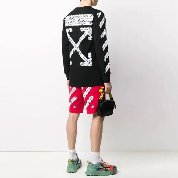 Off-White Airport Tape Printing Stripe Round Neck
