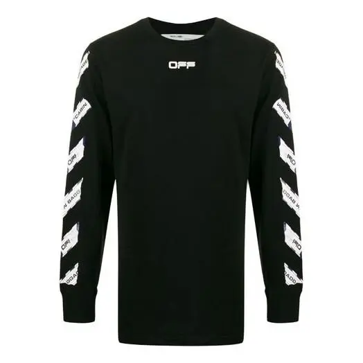 Off-White Airport Tape Printing Stripe Round Neck