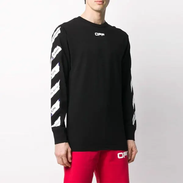 Off-White Airport Tape Printing Stripe Round Neck