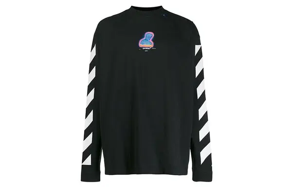 Off-White Diagonal Stripe Cotton Long Sleeve
