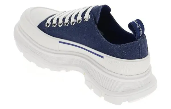 Alexander McQueen Tread Slick Lace Up Sneakers - Blue Denim