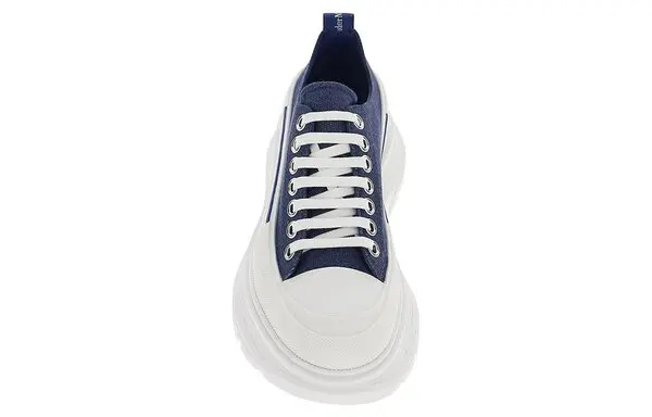 Alexander McQueen Tread Slick Lace Up Sneakers - Blue Denim