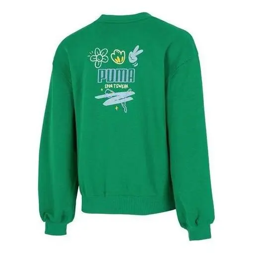 PUMA Graphic Sweatshirt - Green/grey