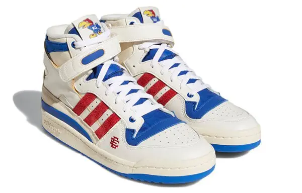 Adidas Forum 84 High X Eric Emanuel "kansas Jayhawks" Sneakers - White/red/blue