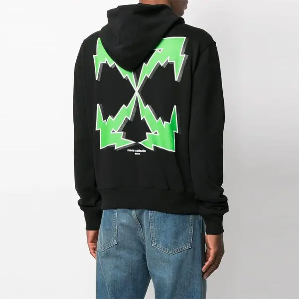Off-White Long Sleeve Hoodie With Graphic Print