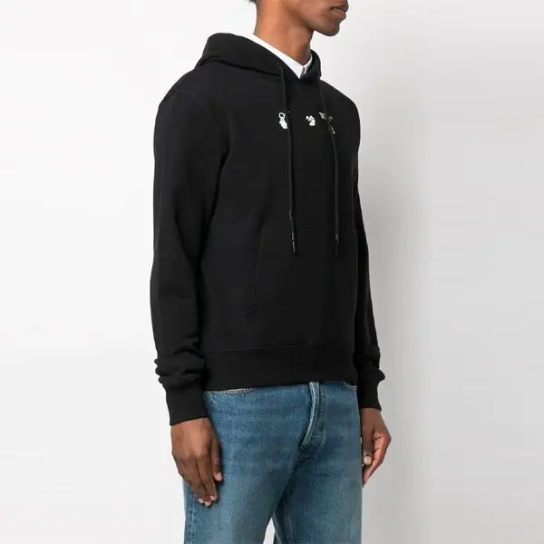 Off-White Long Sleeve Hoodie With Graphic Print
