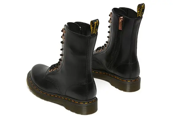 Dr. Martens 1490 Rose Gold Hardware High Boots - Black