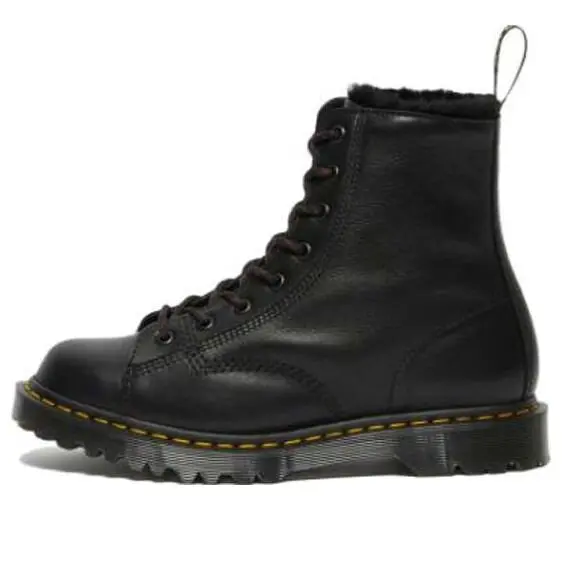Dr. Martens Barton Shearling Lined Leather Ankle Boots - Black