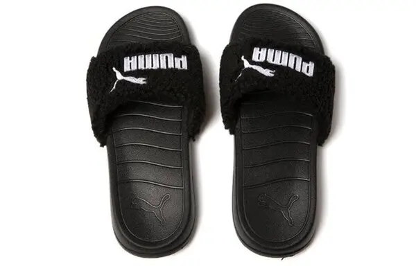 PUMA Popcat 20 Fleece Sliders - Black