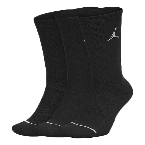 JORDAN Air Everyday Max Crew Socks 3 Pairs - Black