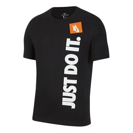Nike Alphabet Large Logo Sports Short Sleeve - Black