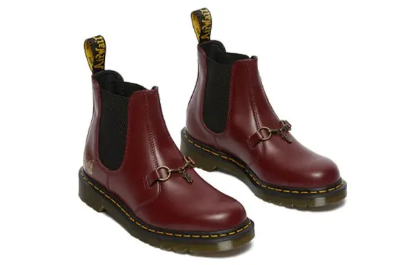 Dr. Martens 2976 Needles Snaffle Chelsea Boots - Cherry Red