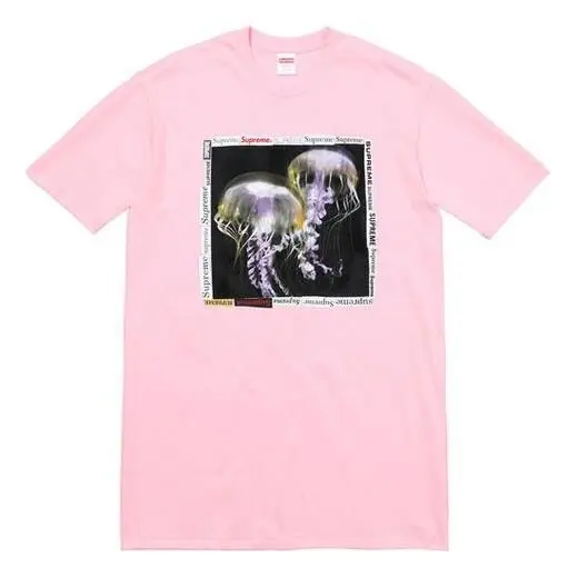 Supreme Ss18 Jellyfish Tee Light Printing Short Sleeve - Pink