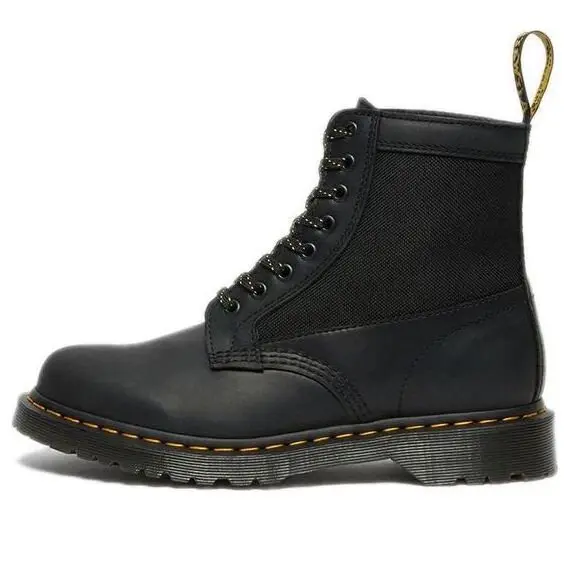 Dr. Martens 1460 Panel Leather Lace Up Boots - Black/yellow
