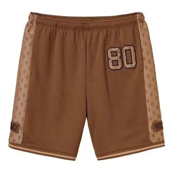 Supreme Ss18 Monogram Embroidered Sports Shorts - Brown