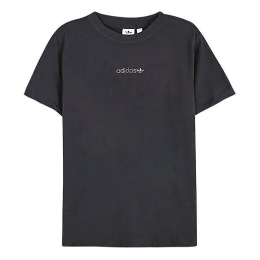 Adidas Originals Embroidered Logo Short Sleeve Gray - Grey