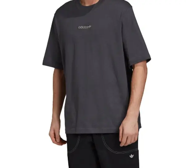 Adidas Originals Embroidered Logo Short Sleeve Gray