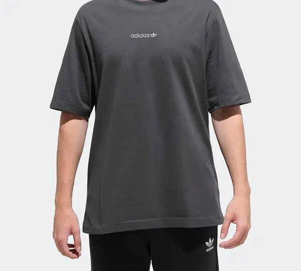 Adidas Originals Embroidered Logo Short Sleeve Gray
