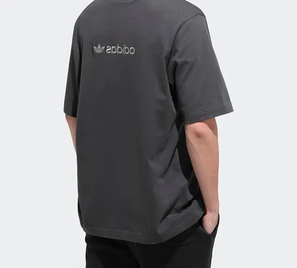 Adidas Originals Embroidered Logo Short Sleeve Gray