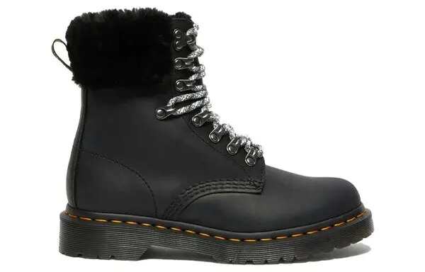 Dr. Martens 1460 Fur Lined Combat Boots - Black