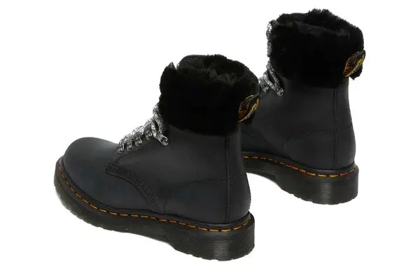 Dr. Martens 1460 Fur Lined Combat Boots - Black