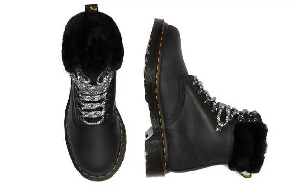 Dr. Martens 1460 Fur Lined Combat Boots - Black