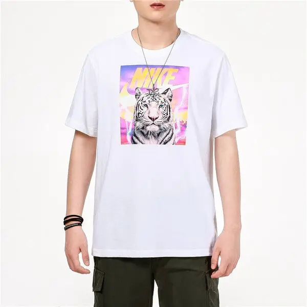 Nike Printing Sports Breathable Round Neck Short Sleeve T-shirt - White