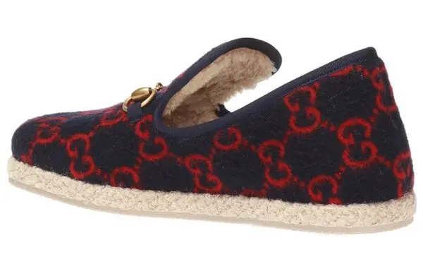 Gucci Wool Loafers With Horsebit Detail