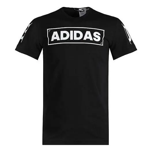 Adidas Adi 360 Logo Printing Sports Round Neck Short Sleeve - Black