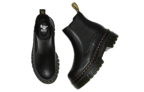 Dr. Martens Audrick Nappa Leather Platform Chelsea Boots - Black