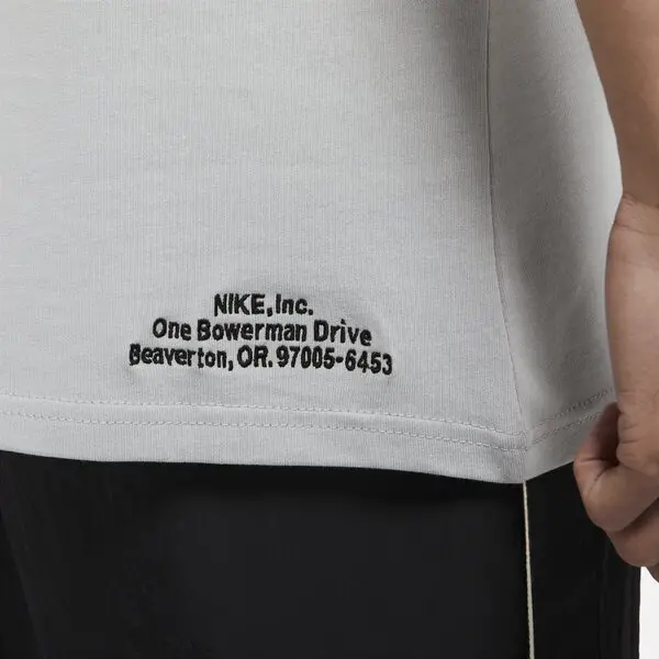 Nike Printing Alphabet Logo Round Neck Cotton Short Sleeve Gray - Multi-color